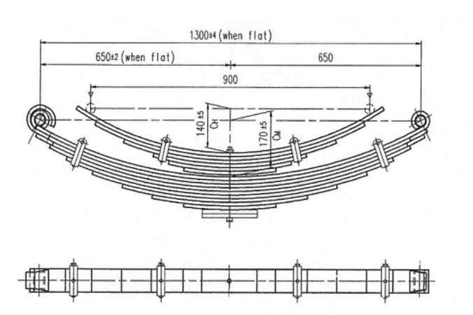 WCS Multileaf Spring for Hino FT3W Kestrel 4x4/FT1J Ranger & Ranger Pr ...